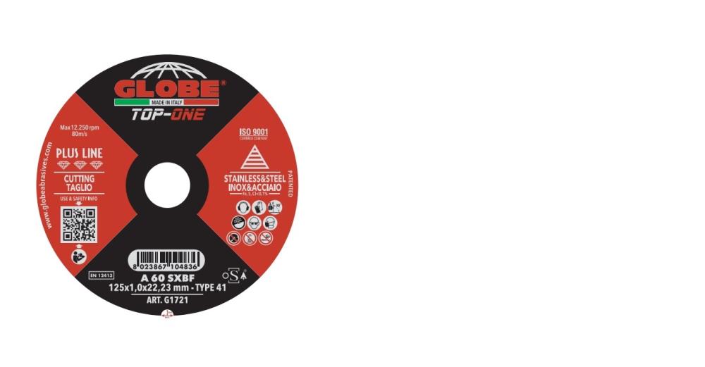 Abcon. Globe Cutting Disc 125x1 A60SX INOX, Use for cutting Stainless ...
